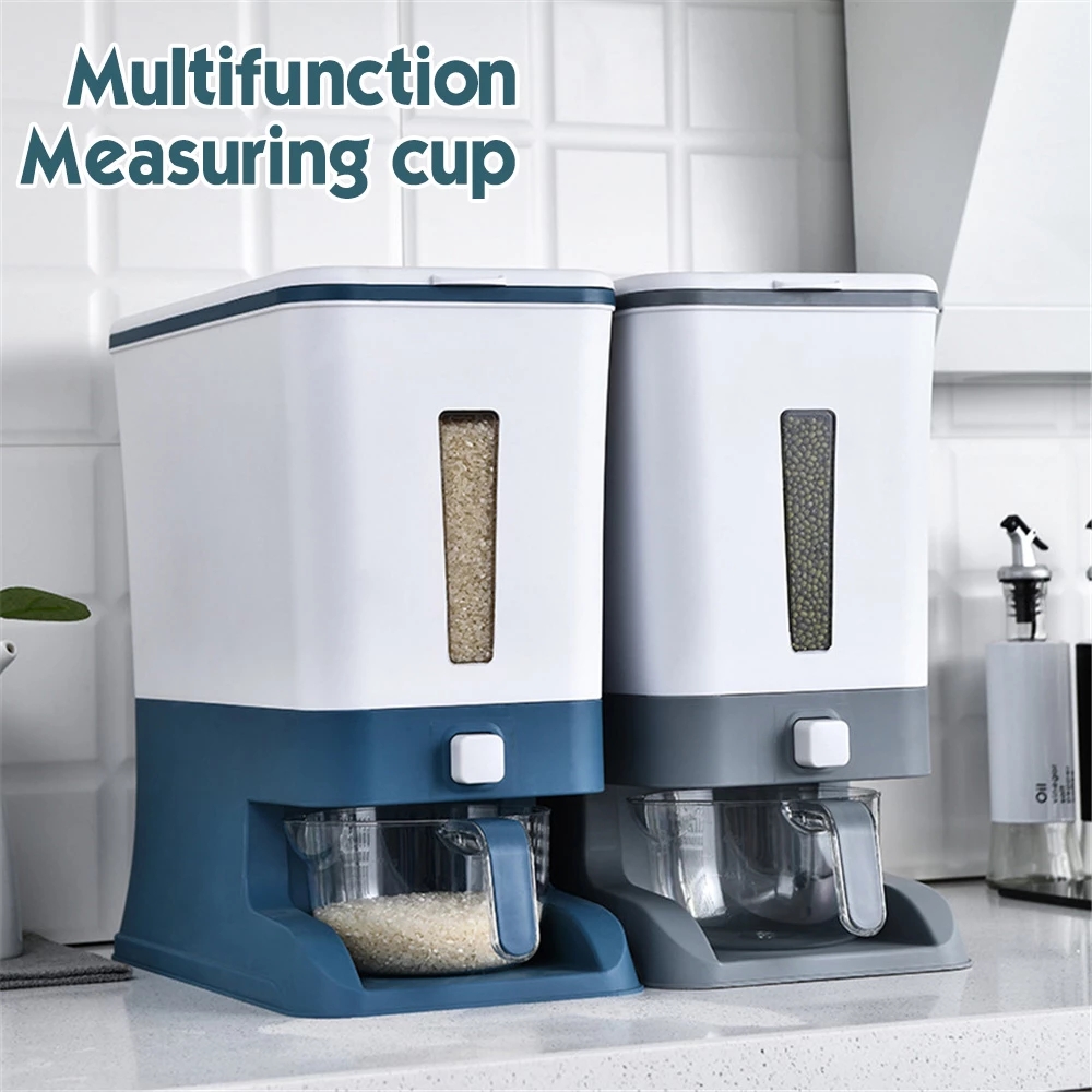 10kg Kitchen Rice Box Storage Box Automatic Cereal Dispenser Boxs ...